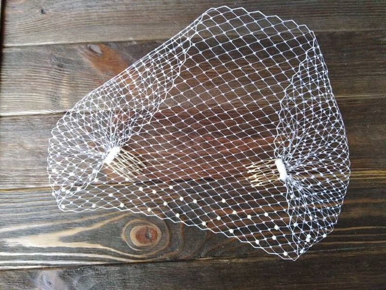 Bridal Birdcage Veil With Pearls Wedding Bandeau Bird Cage - Etsy