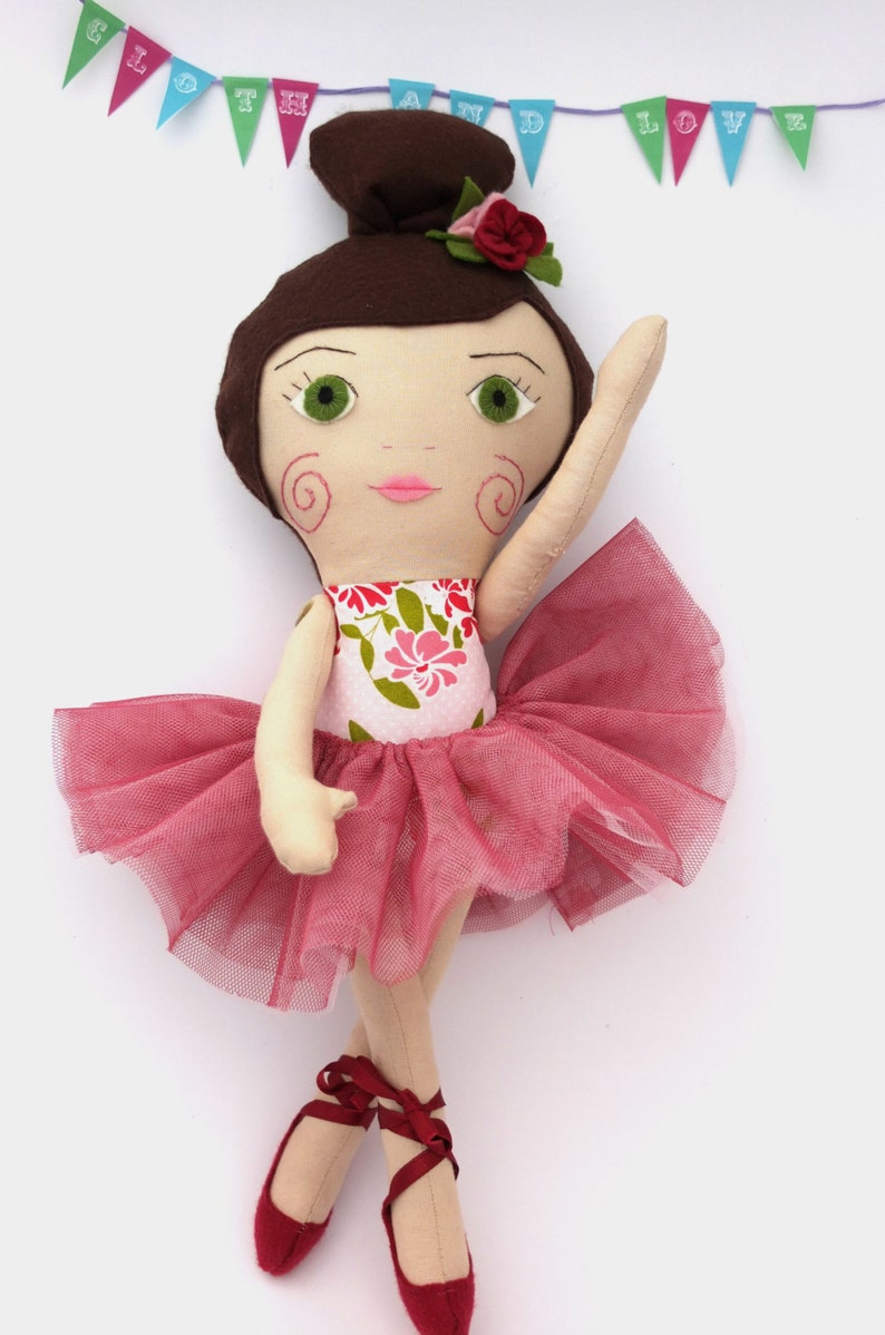 Ballerina Doll Pattern, Tutu Sewing Pattern, Textile Doll Tutorial ...