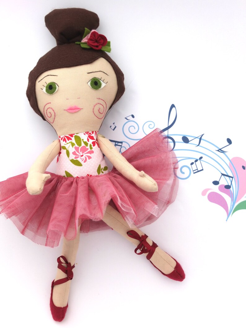 Ballerina Doll Pattern, Tutu Sewing Pattern, Textile Doll Tutorial ...