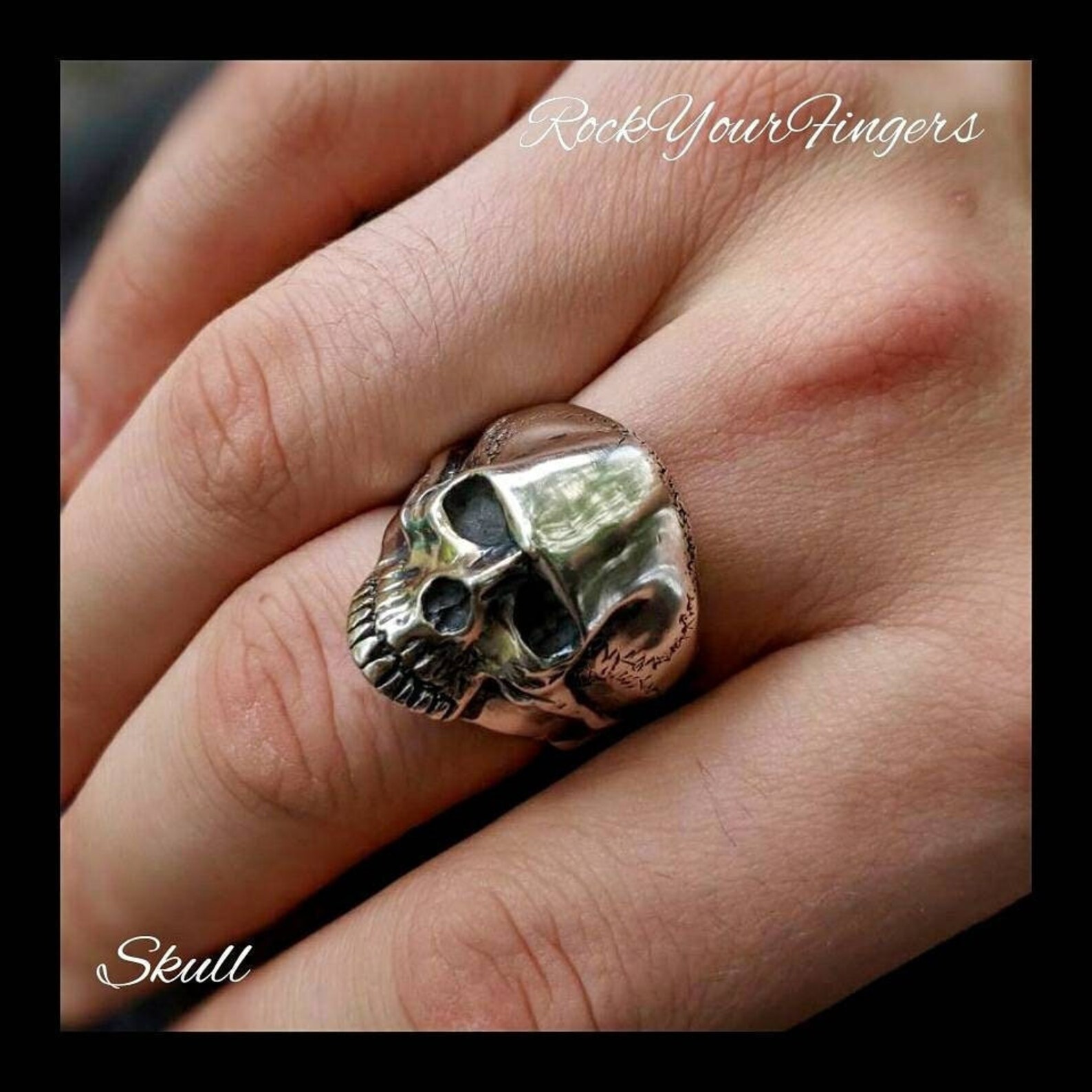 Keith Richards Skull Ring Silver Skull Ring sterling Silver - Etsy