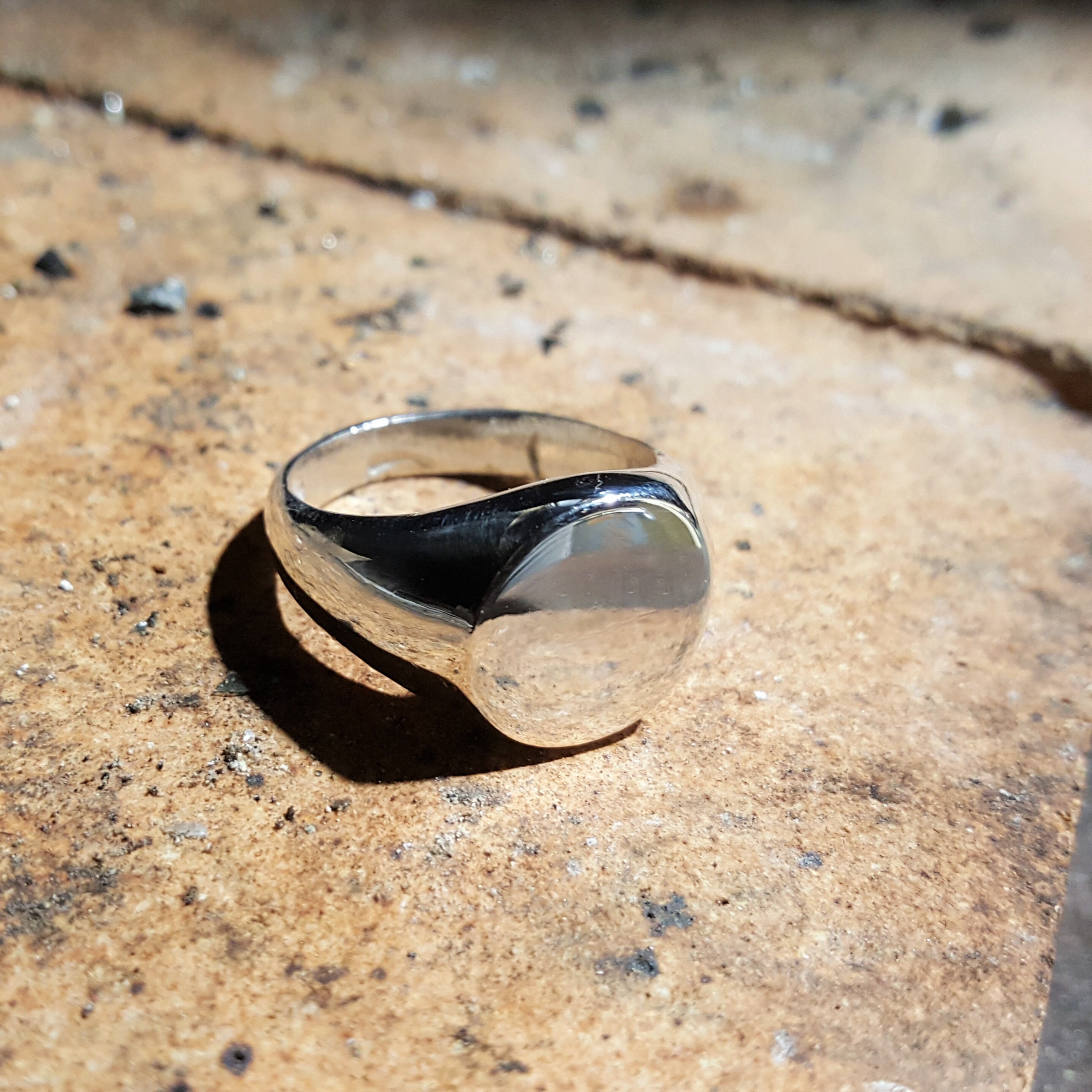 Silver Signet Ring Rectangular Ring Round Ring Square | Etsy