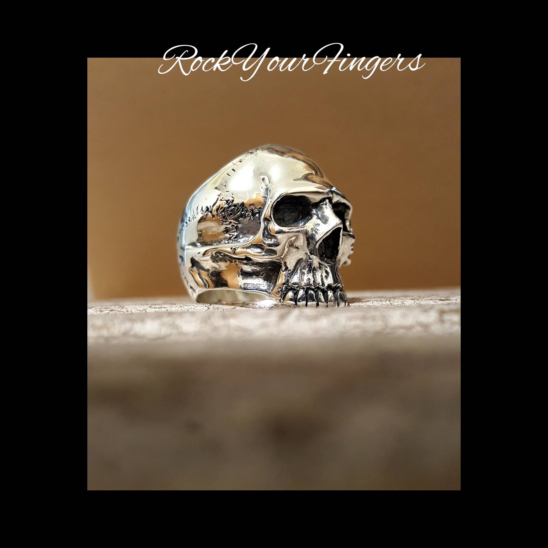 Keith Richards skull ring Silver Skull Ring Sterling Silver | Etsy