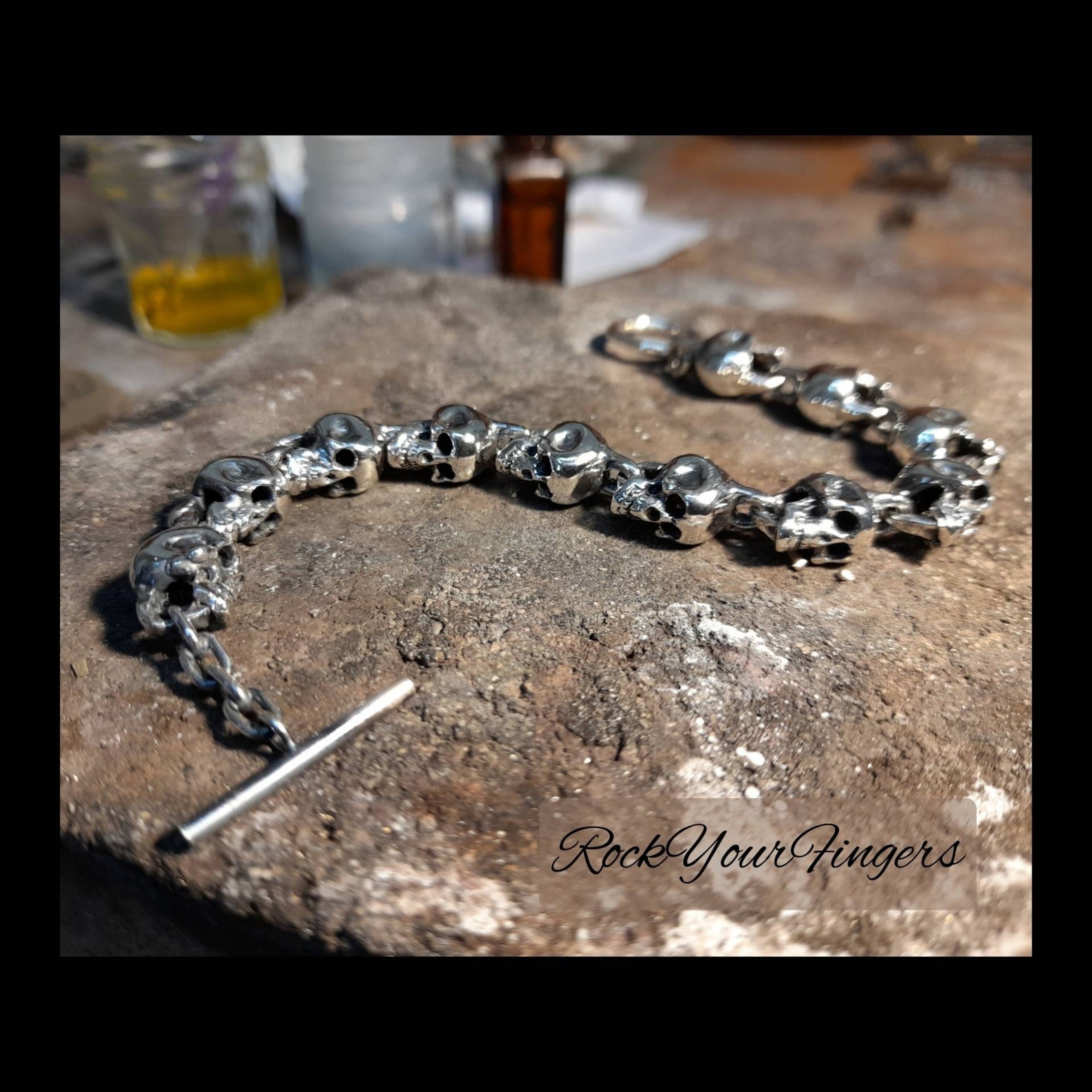 Silver Skull Bracelet Sterling Skull Bracelet men and Women | Etsy