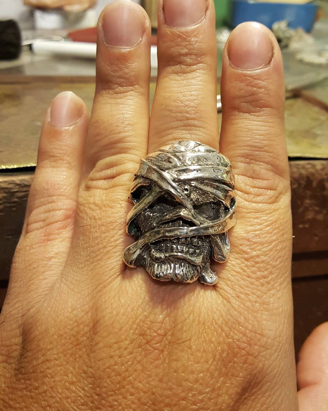 Silver Powerslave Eddie Ring Iron Maiden - Etsy UK