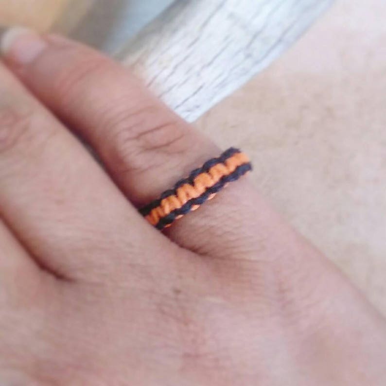 Harley-davidson Hemp Ring Orange and Black Band Born to Ride Ring ...