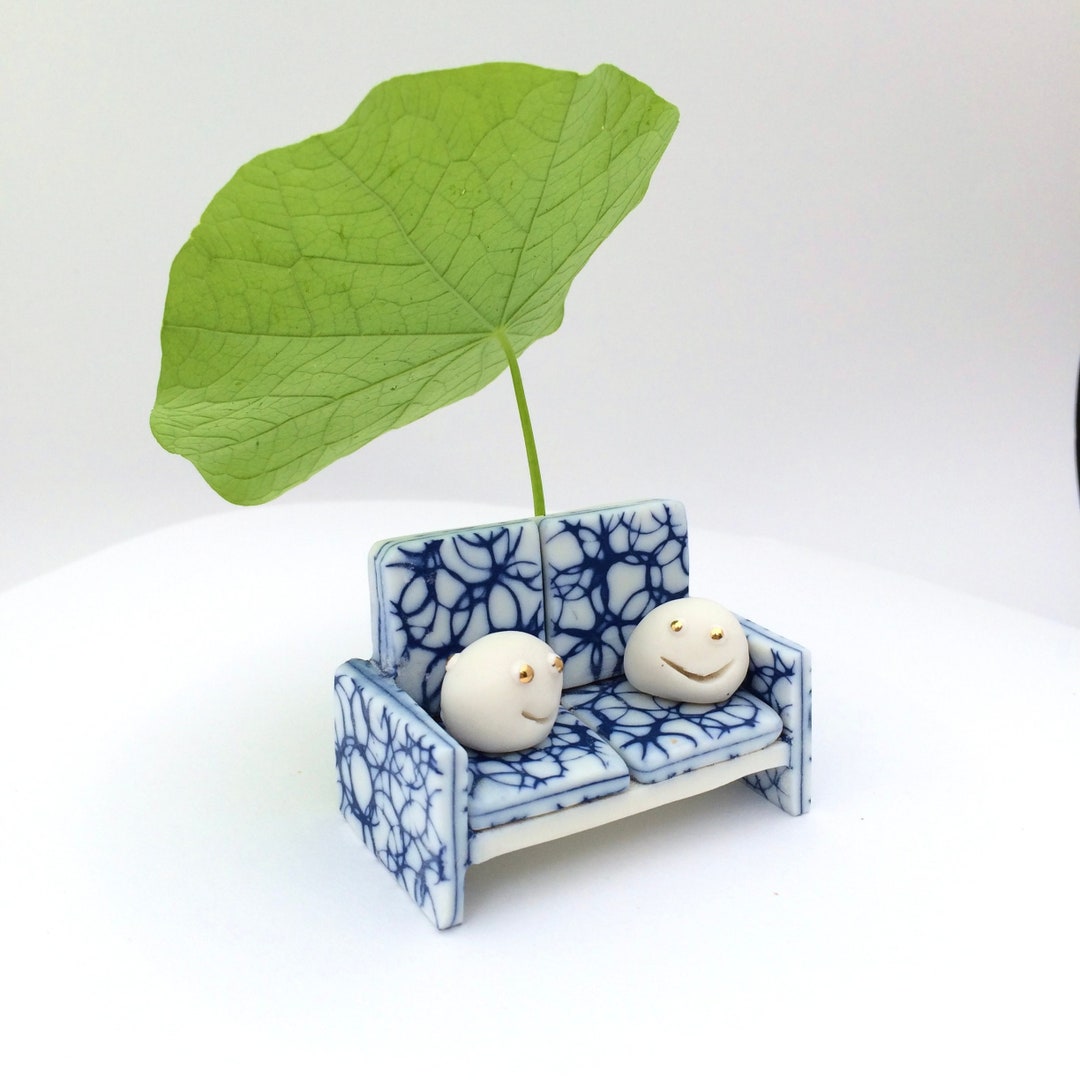 Miniature Ceramic Couch Dollhouse Furniture, 18 Wedding Anniversary ...