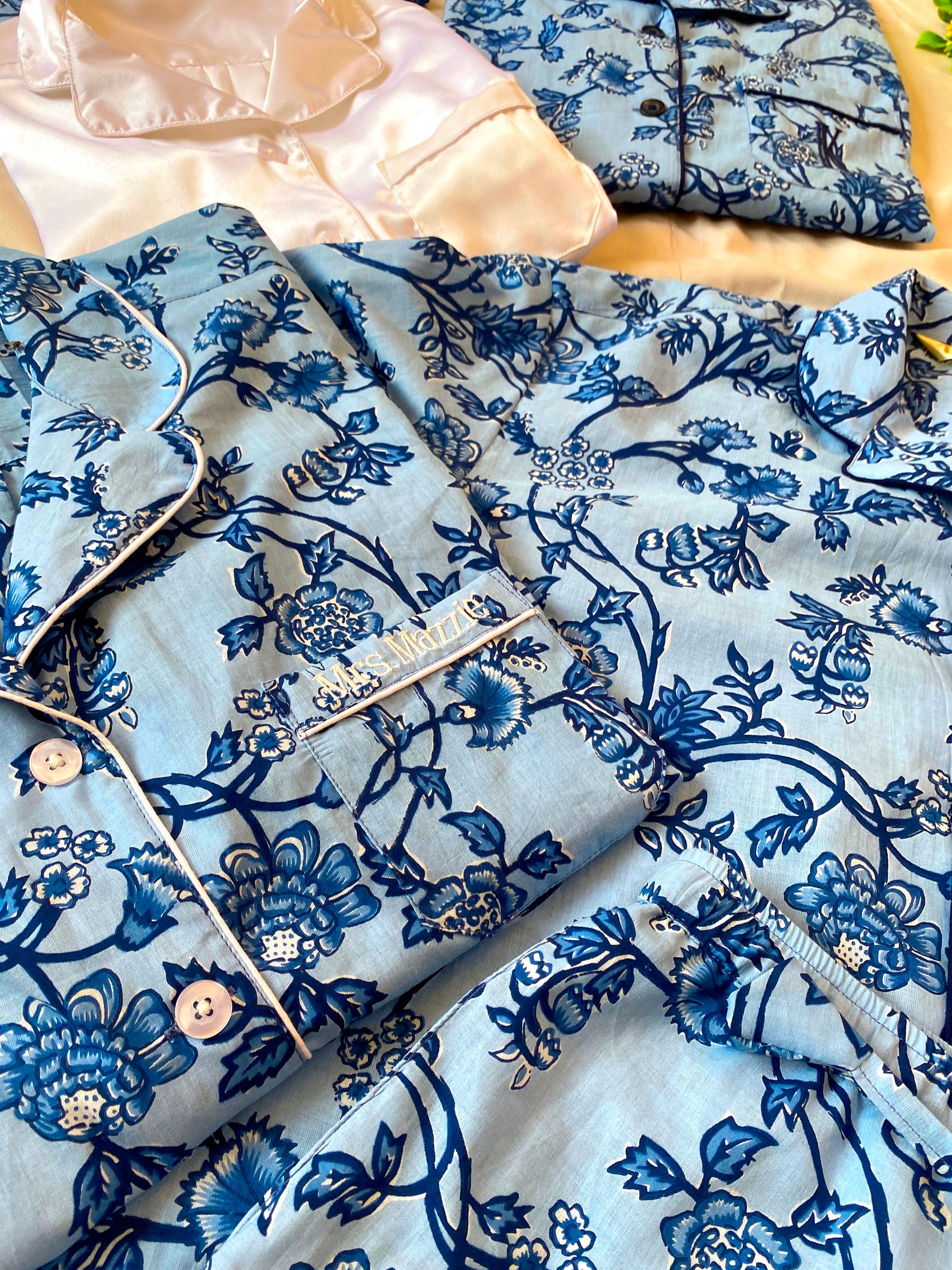 Floral Matching Cotton Pajamas Shirt Short Pant Set for - Etsy