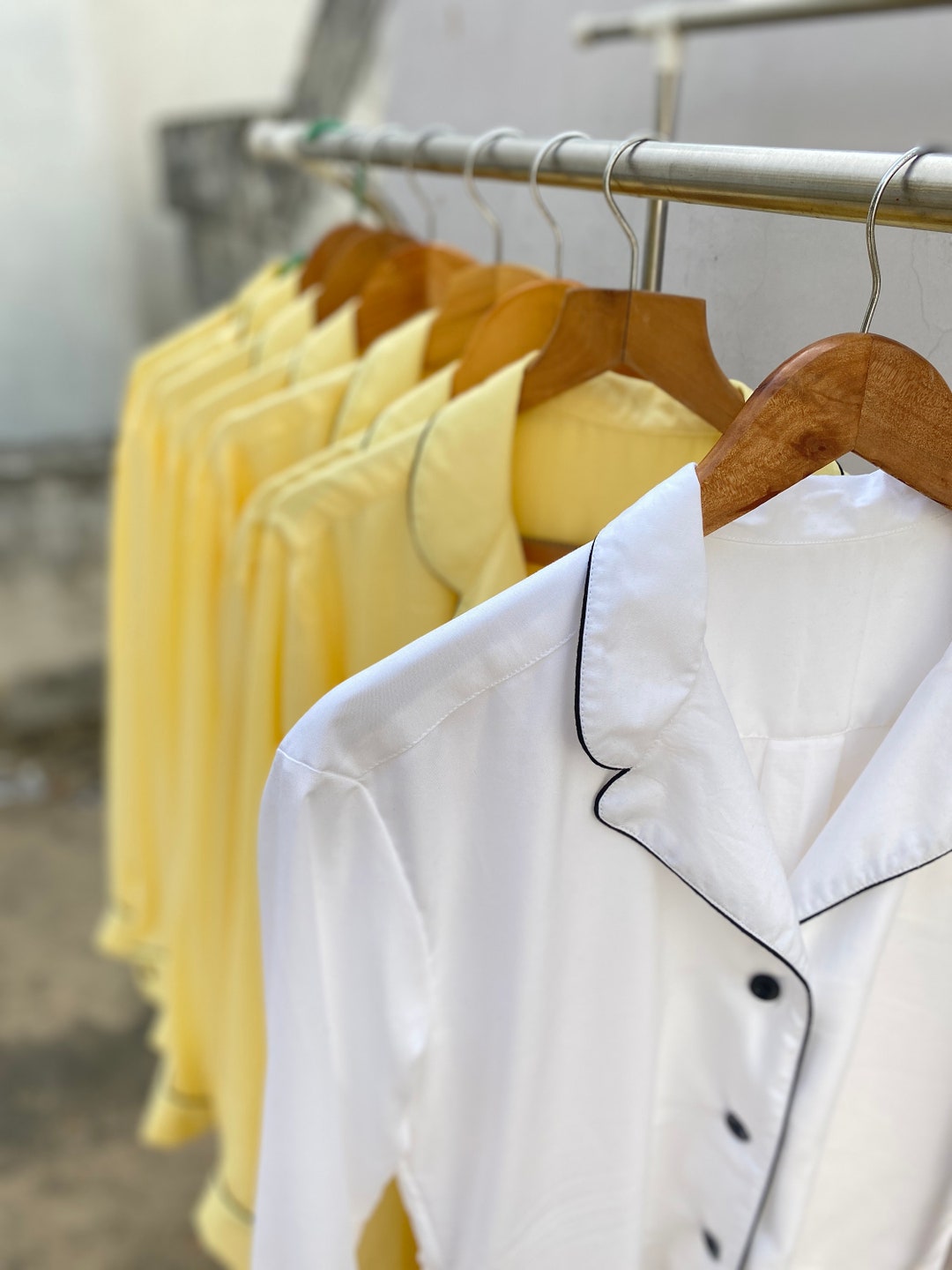 Yellow Long Pajamas Sleep Shirts, Bride Babes Pajamas, Bridal Party ...