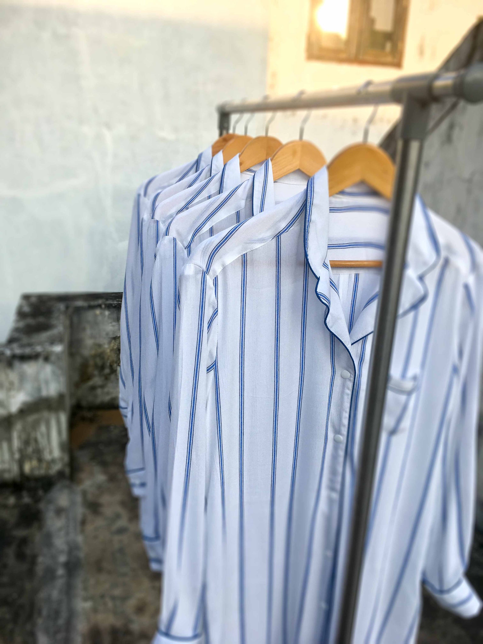 Blue Striped Matching Family Pjs, Bridesmaid Pajama Set, Bridesmaids ...