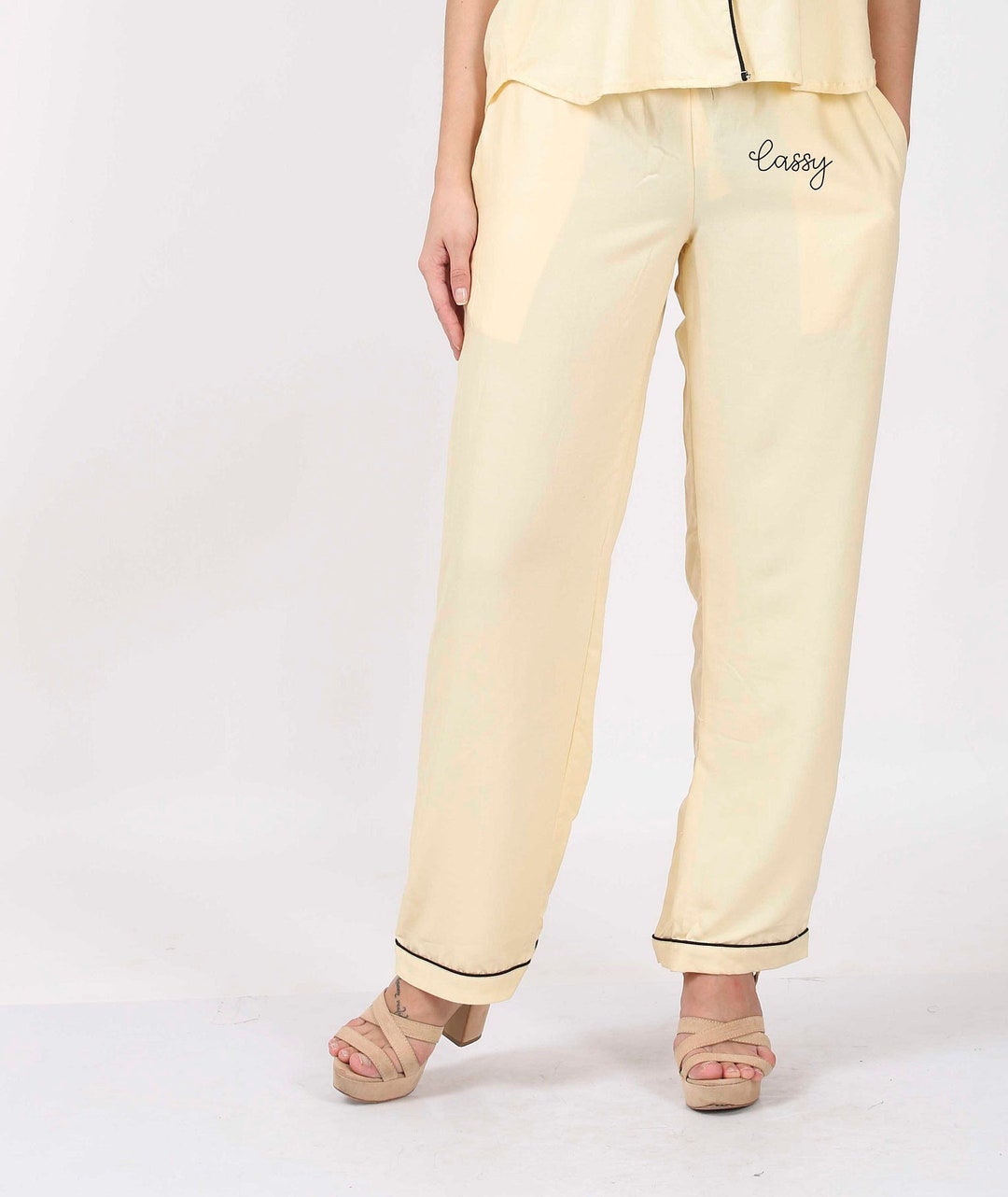 YELLOW Pajamas, Family Pajamas, Bride Pants Set, Holiday Pajamas ...