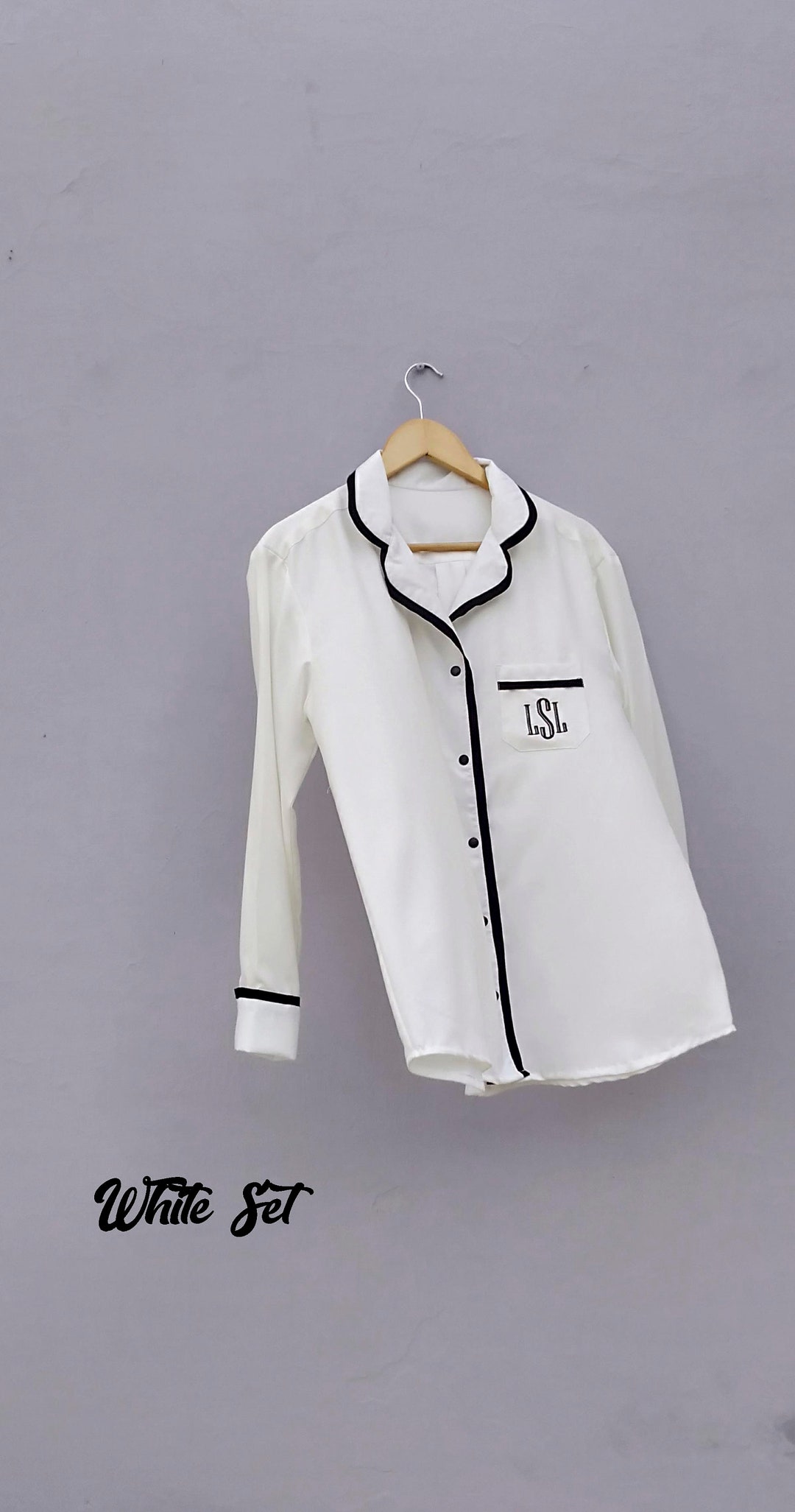 Matching Women Bachelorette Party Pajama Set. Monogrammed Bridesmaid ...