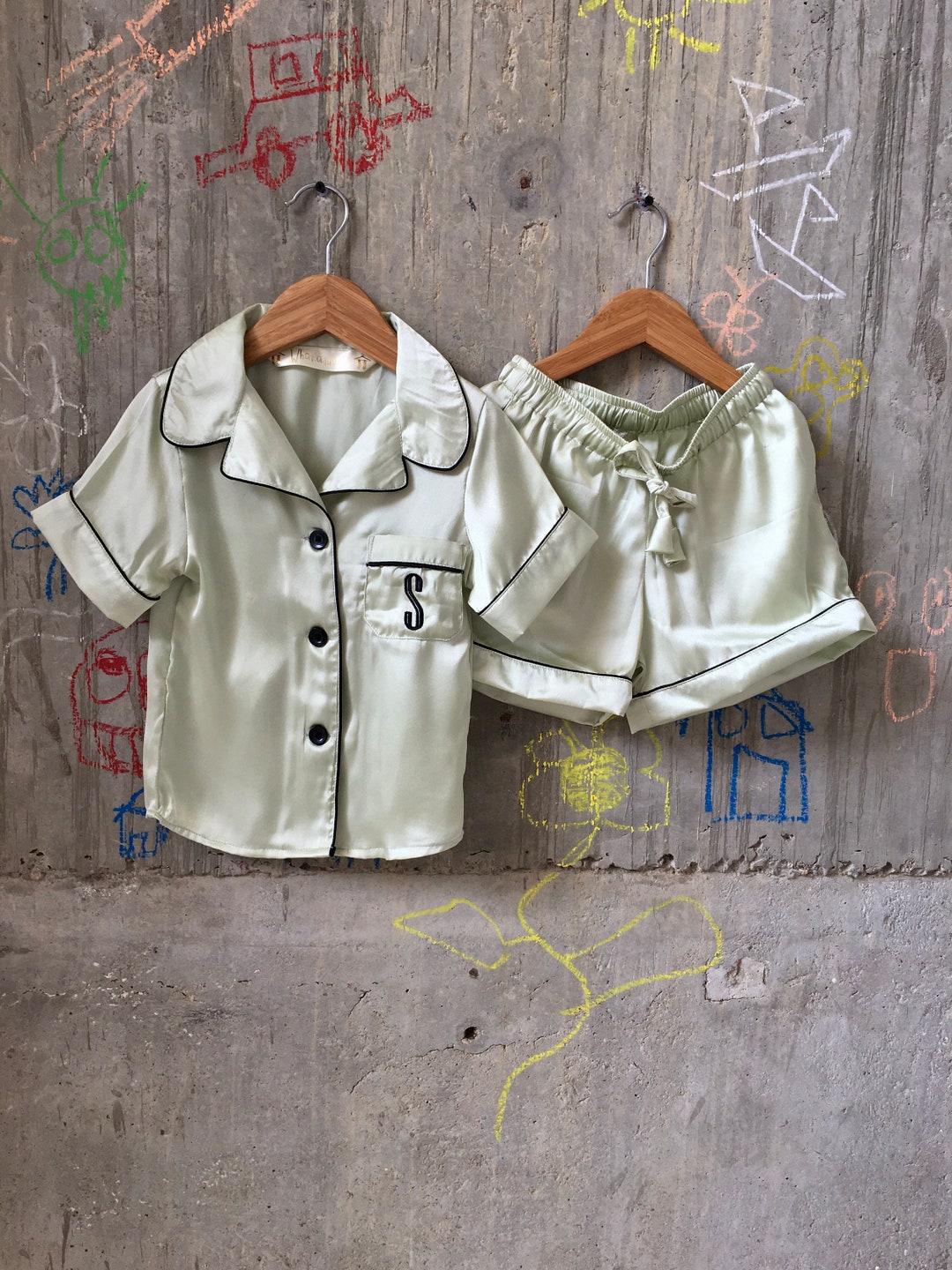 Sage Green Flower Girl Pajamas, Girl Pyjamas, New Outfit, Boy Pajamas ...