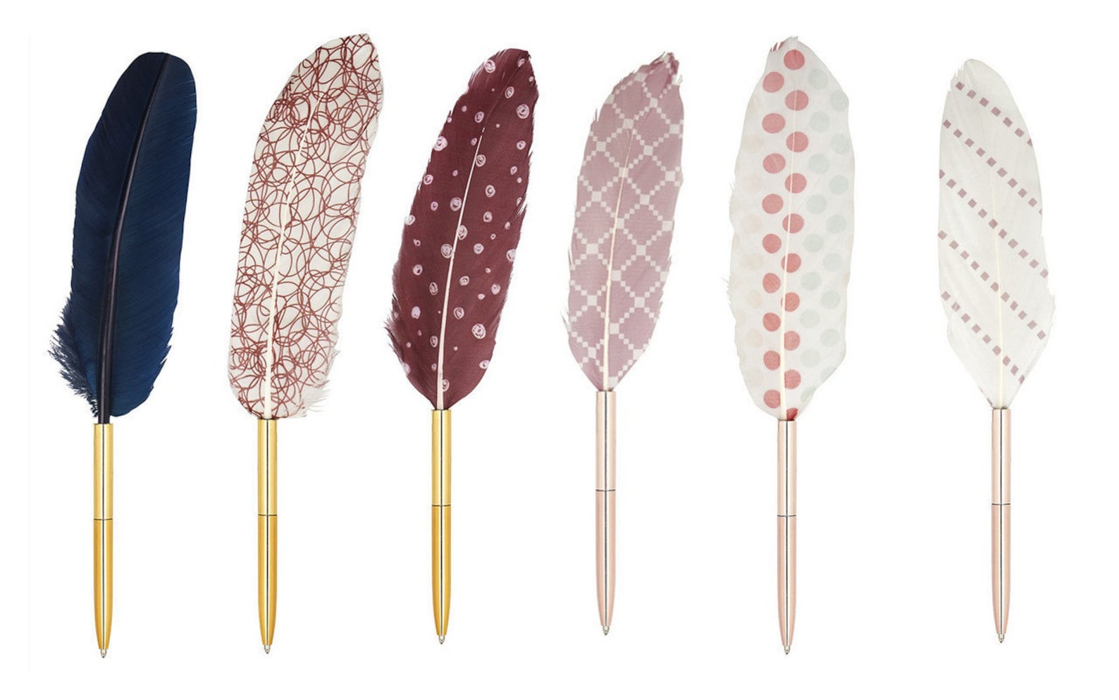 Federstift - 6 verschiedene Farben - Etsy.de