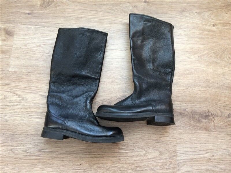 Soviet Russian Leather Military Boots 40 Officer Yuft Sapogi USSR ...