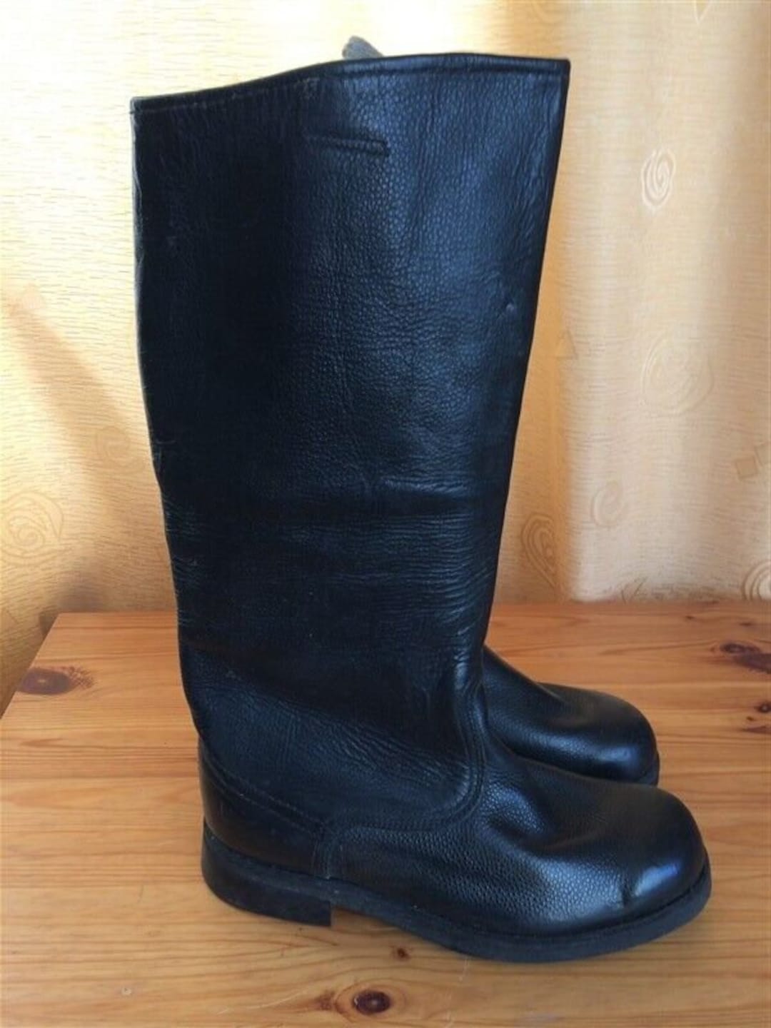 Soviet Russian Leather Military Boots 40 Officer Yuft Sapogi USSR ...