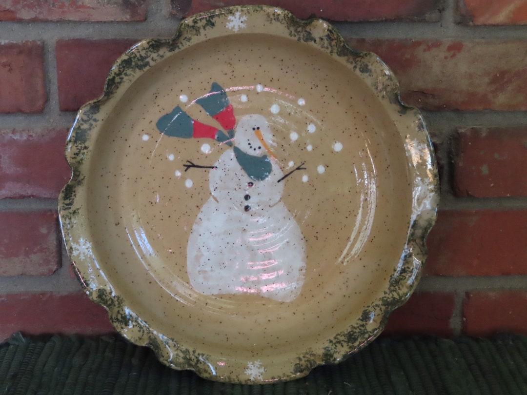 Snowman Pie Plate - Etsy