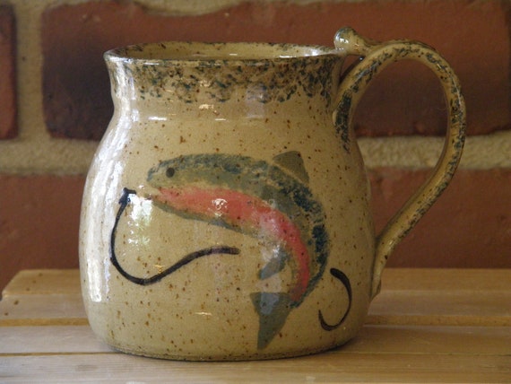 Hand Thrown Rainbow Trout Mug - Etsy