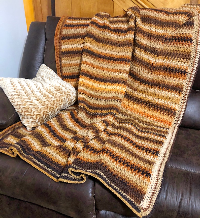 Latte Delight Crochet Blanket, Alpine Stitch, Crochet Blanket Pattern ...