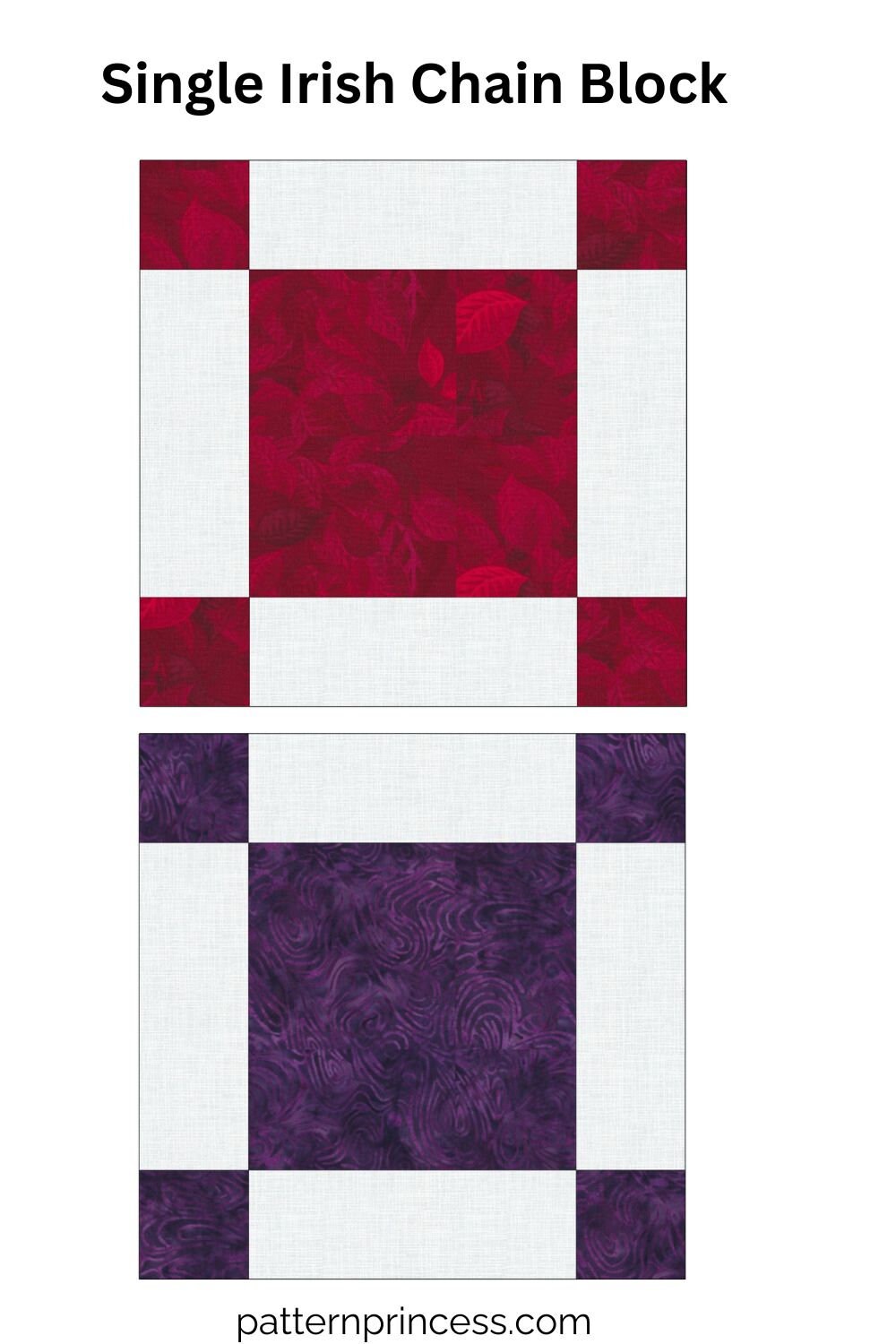 How to Make a Single Irish Chain Quilt Block Pattern, Double Irish ...