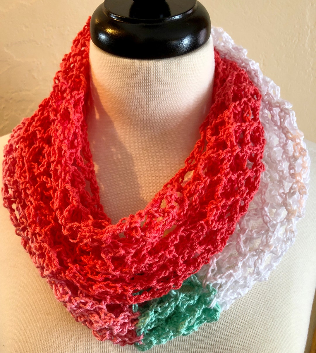 Beginner Infinity Scarf Pattern, Quick Crochet Pattern, Rainbow Sorbet ...