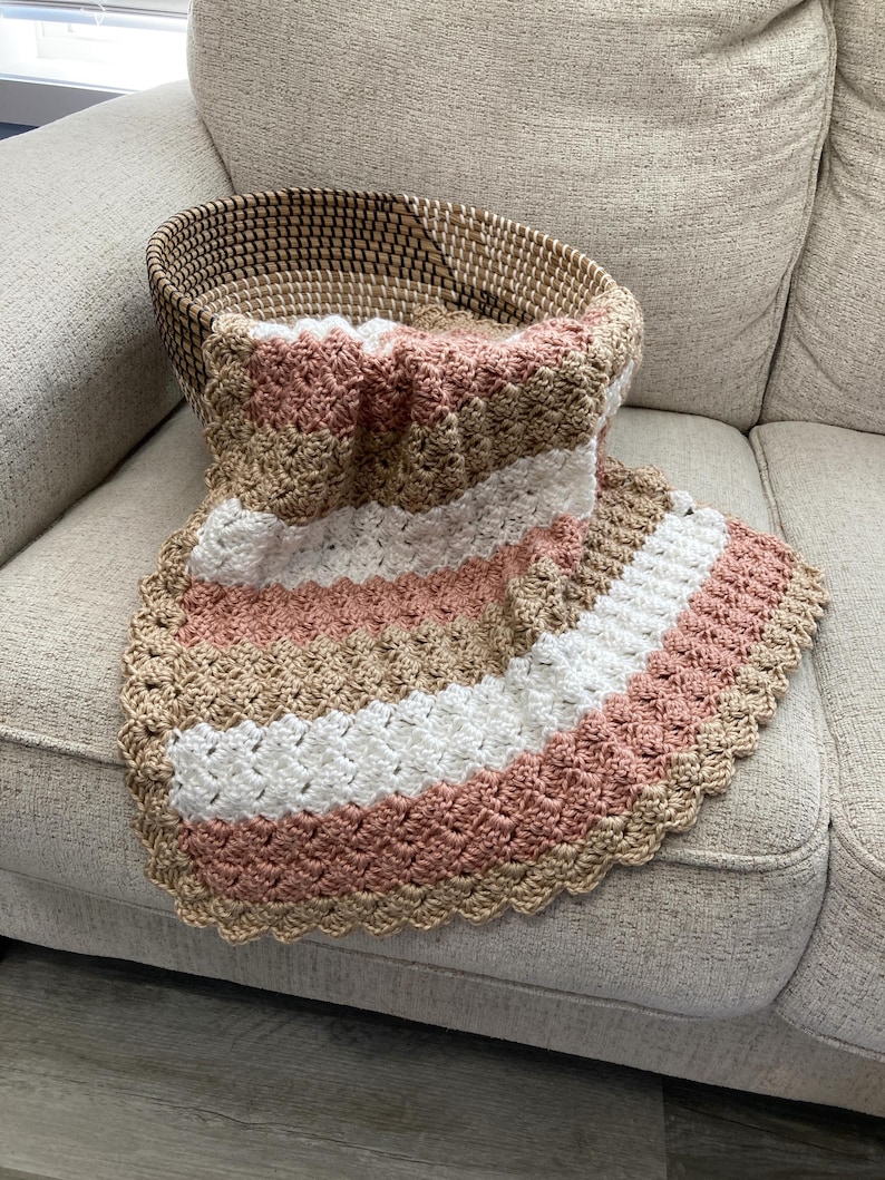 Modern Textured Blanket Crochet Pattern, Lavinia’s Blossom in Soft ...