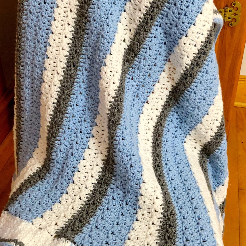Blue Crochet Blanket - Etsy