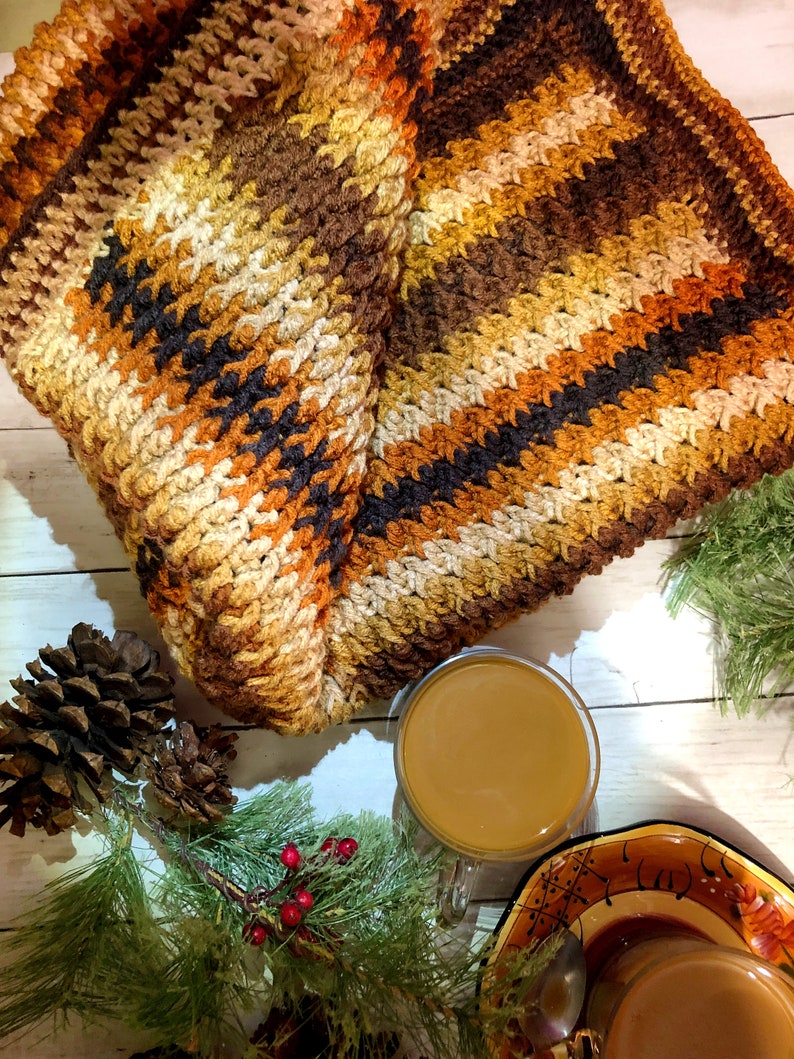 Latte Delight Crochet Blanket, Alpine Stitch, Crochet Blanket Pattern ...