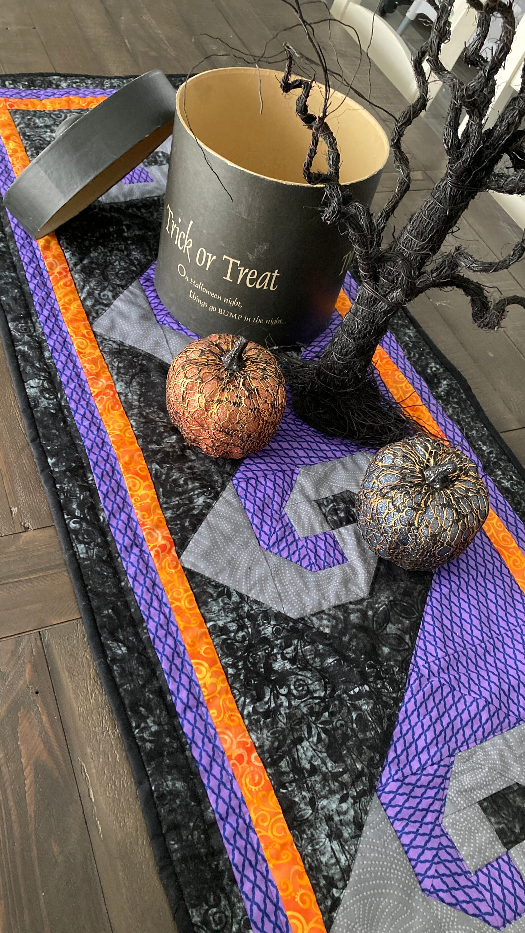 Halloween Table Decor, Witch Hat Halloween Table Runner Quilt Pattern ...