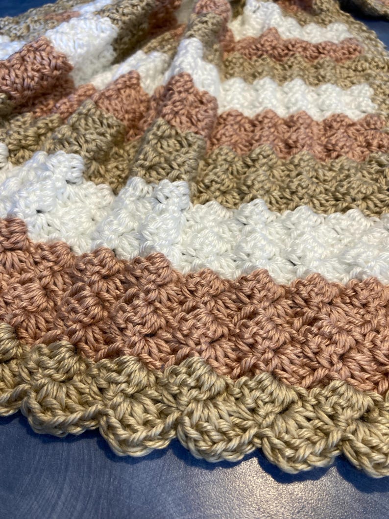 Modern Textured Blanket Crochet Pattern, Lavinia’s Blossom in Soft ...