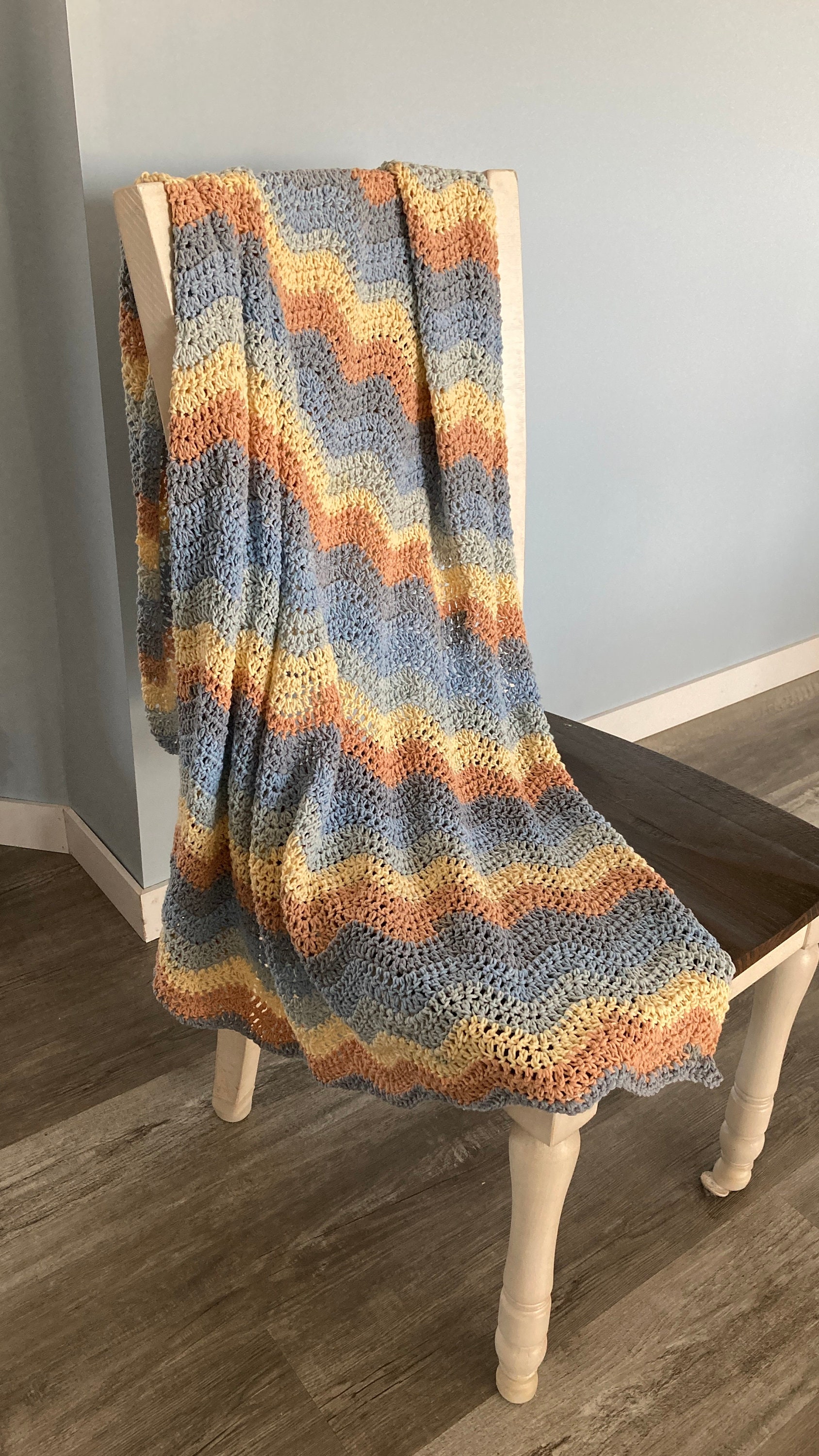 Easy Ripple Baby Blanket Pattern, Wavy Ripple Crochet Pattern, Ripple ...