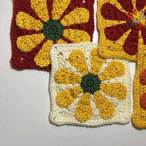 Crochet Pattern, Vintage Daisy Motif, Crochet Project With Leftover ...
