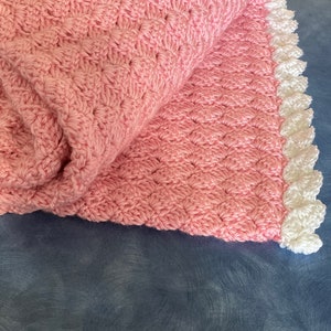 Easy Modern Textured Blanket Crochet Pattern, Sober Granny Baby Blanket ...