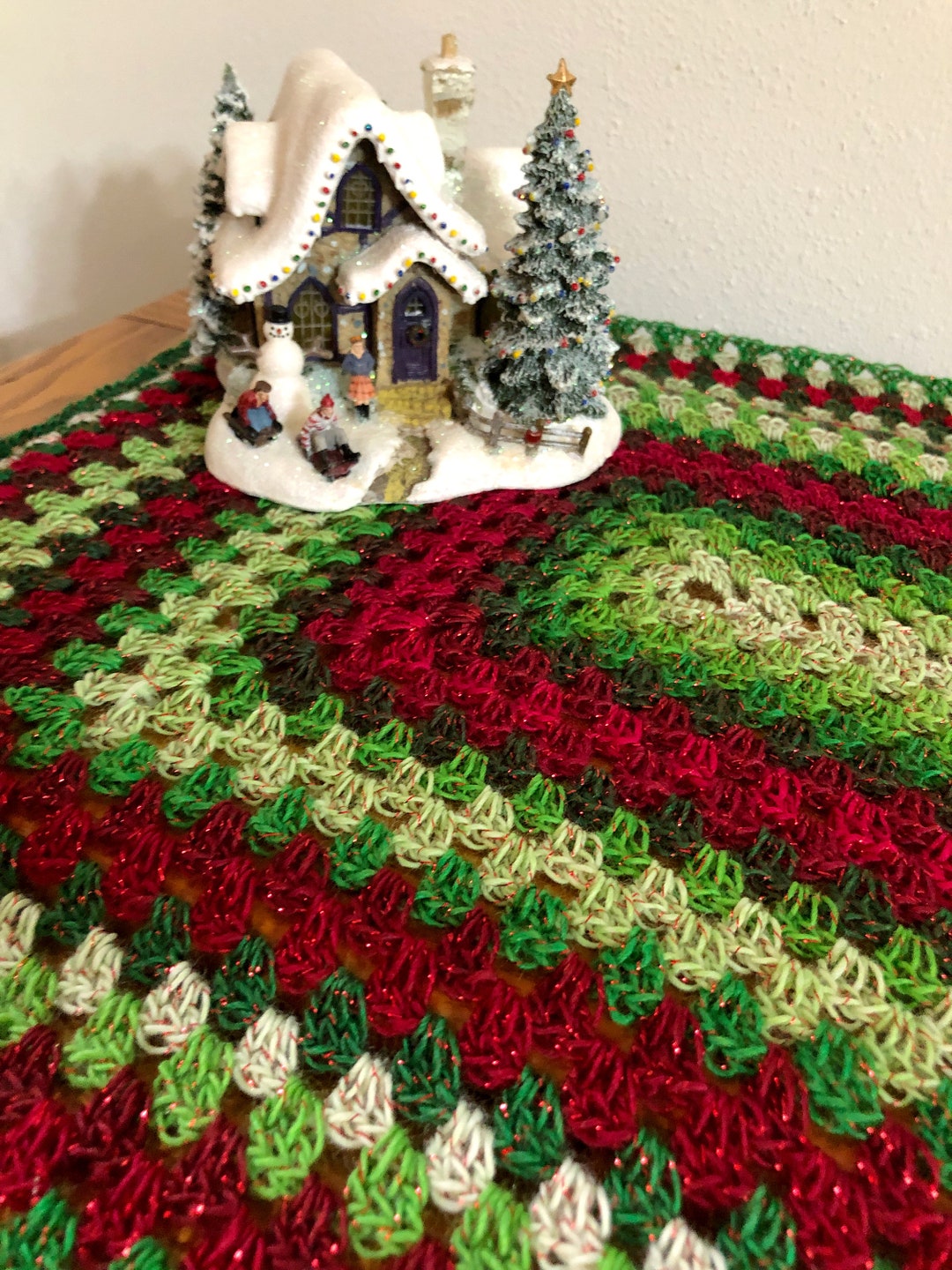 Christmas Crochet Rectangle Tablecloth Pattern, Beginner Granny ...
