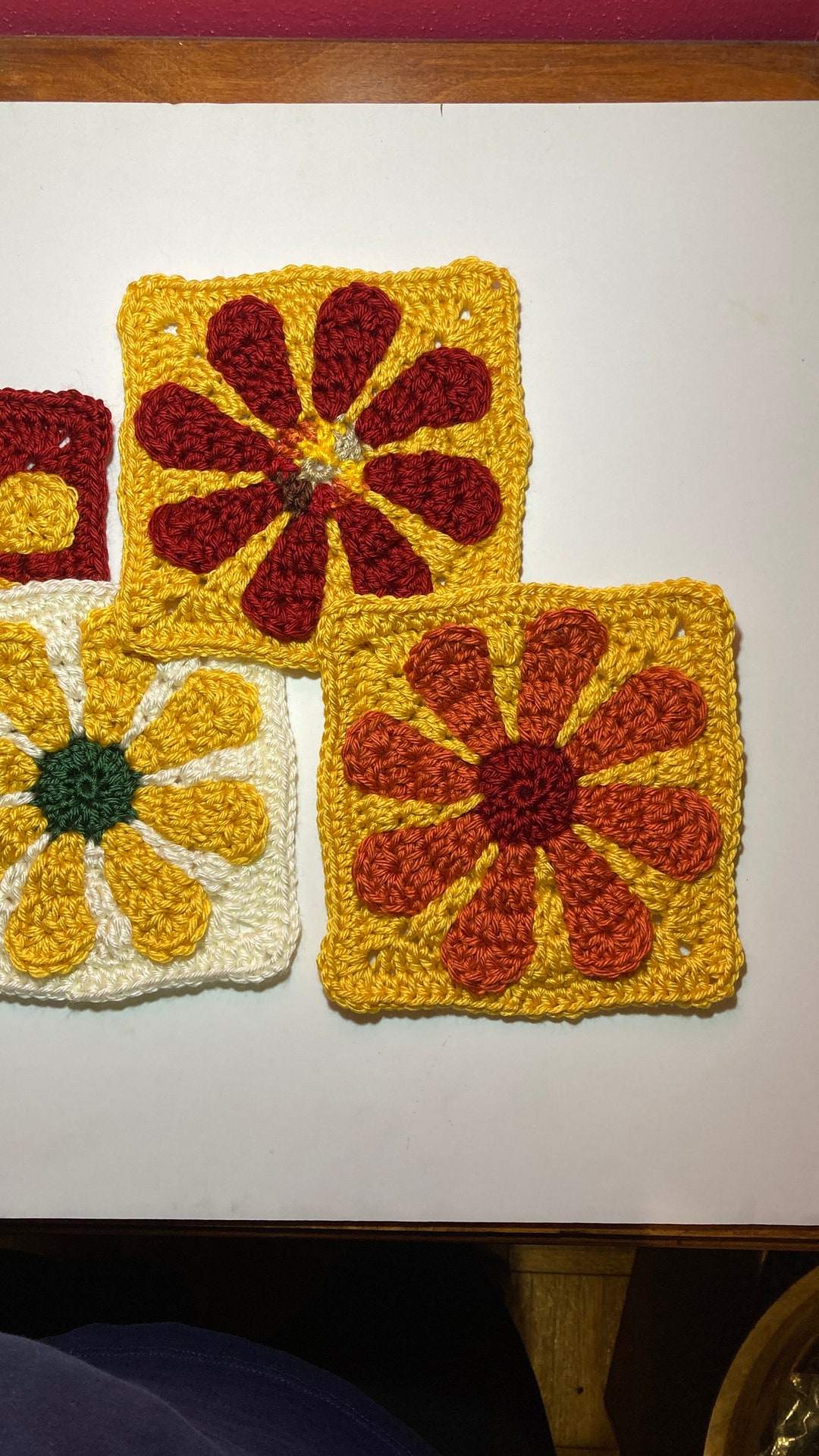 Vintage Daisy Motif for Bag, Blanket, Cardigan, Crochet Project With ...