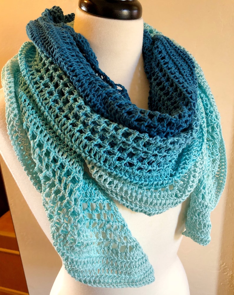Lacy Triangle Crochet Shawl Pattern, Summer Breeze (PDF Pattern) - Etsy