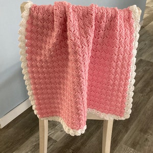 Easy Modern Textured Blanket Crochet Pattern, Sober Granny Baby Blanket ...
