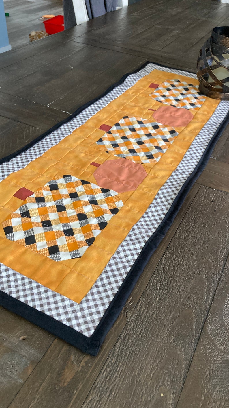 Plaid Pumpkins Table Runner Easy Quilt Pattern Printable PDF, Fast ...