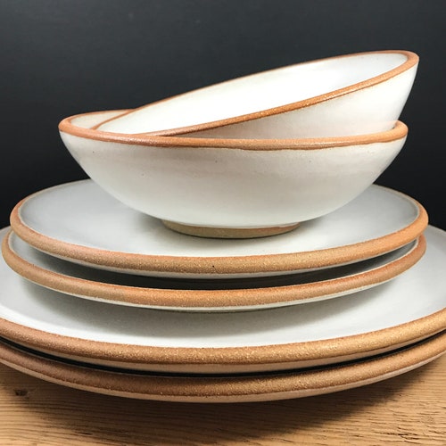 Wheel Thrown Stoneware Dinnerware Set Made to Order - Etsy