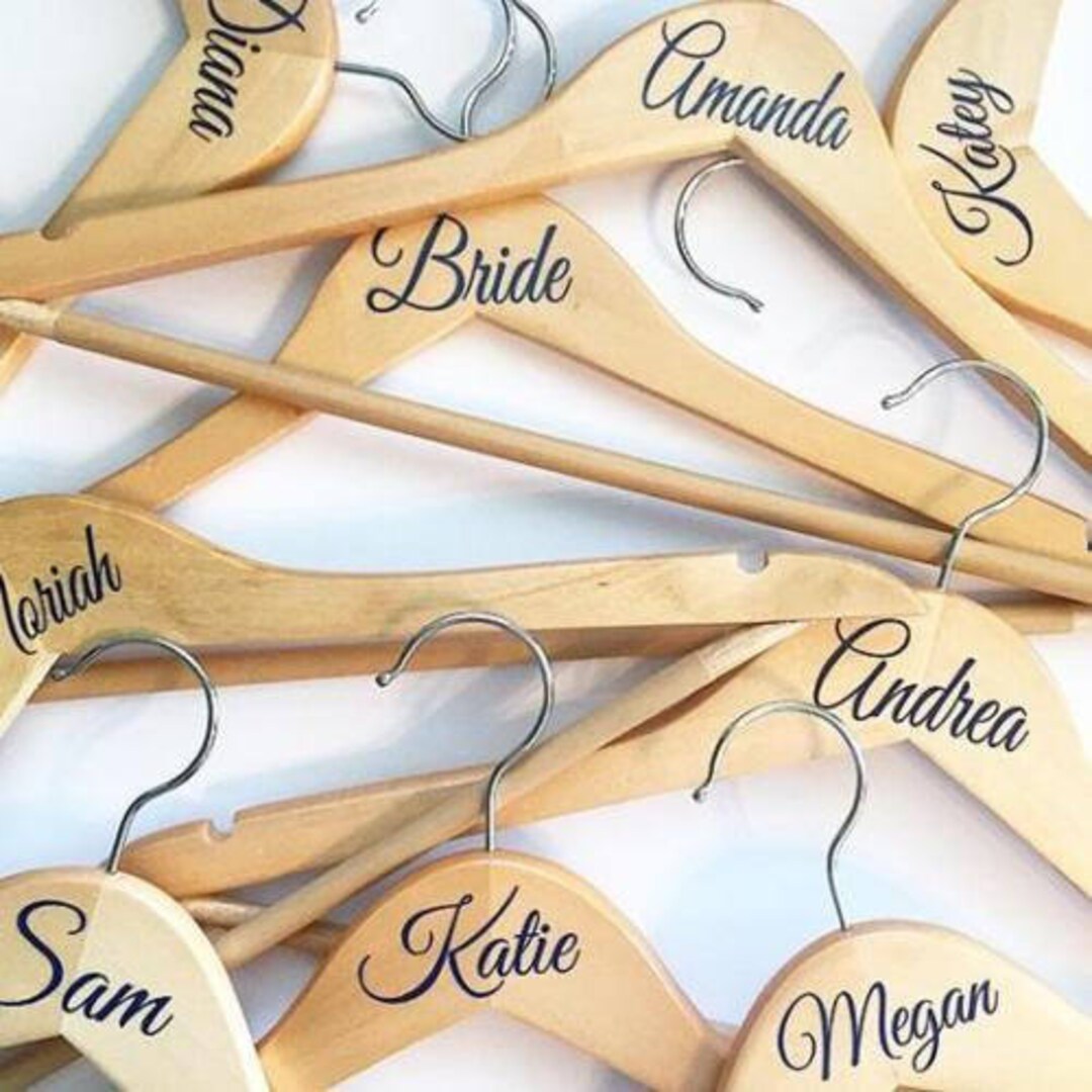 Bridal Party Hanger Sticker Wedding Hanger Wedding Hangers Name ...