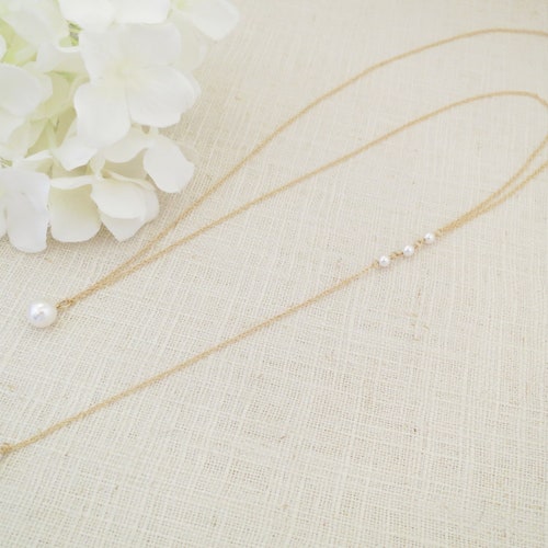 Wedding Dress Pearl Back Necklace // Bridal Jewelry Backdrop - Etsy