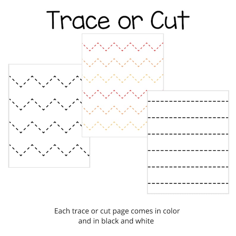 Printable Worksheets | Cutting and Tracing Practice Pages | Prewriting ...
