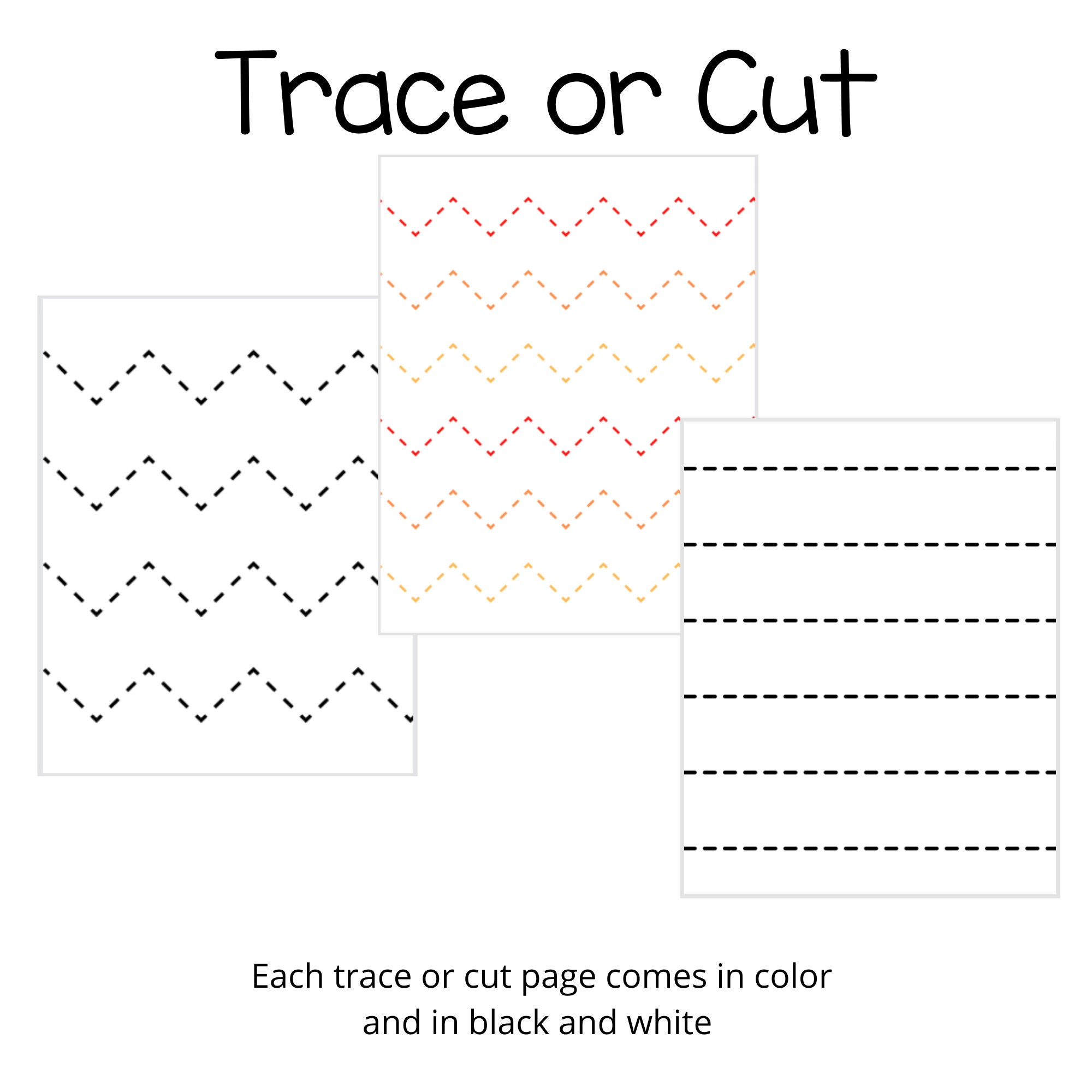 Printable Worksheets Cutting and Tracing Practice Pages Prewriting ...