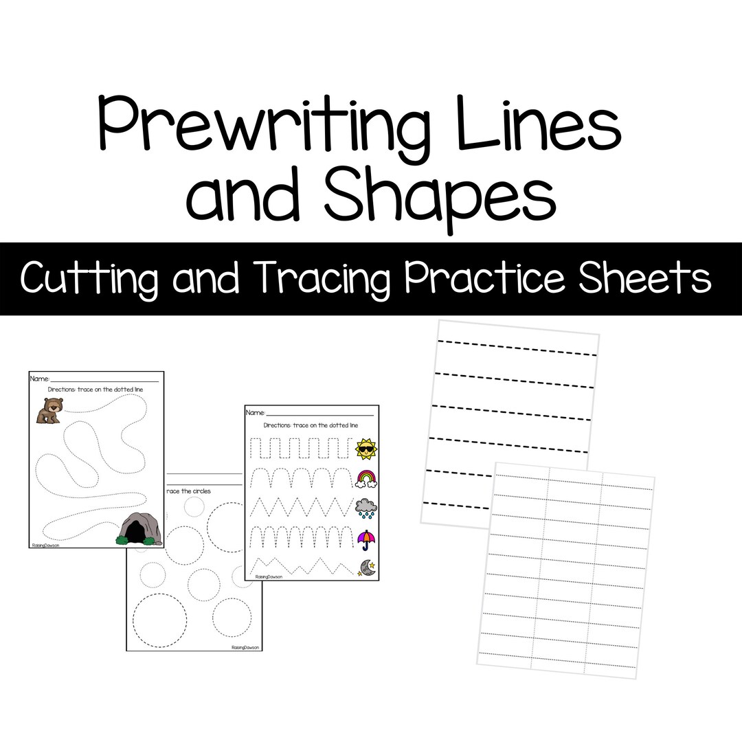 Printable Worksheets | Cutting and Tracing Practice Pages | Prewriting ...