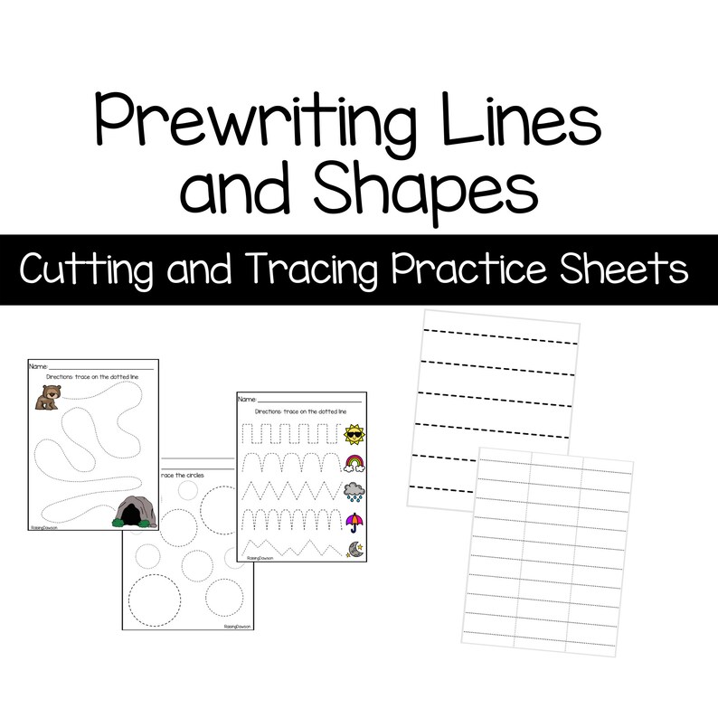 Printable Worksheets | Cutting and Tracing Practice Pages | Prewriting ...