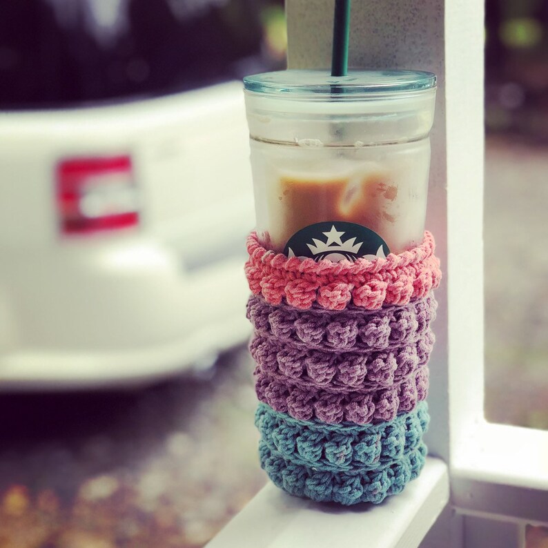 Crochet Pattern>>knot the Bobble Cup Cozy>>2 Sizes Included>>cup Cozy ...