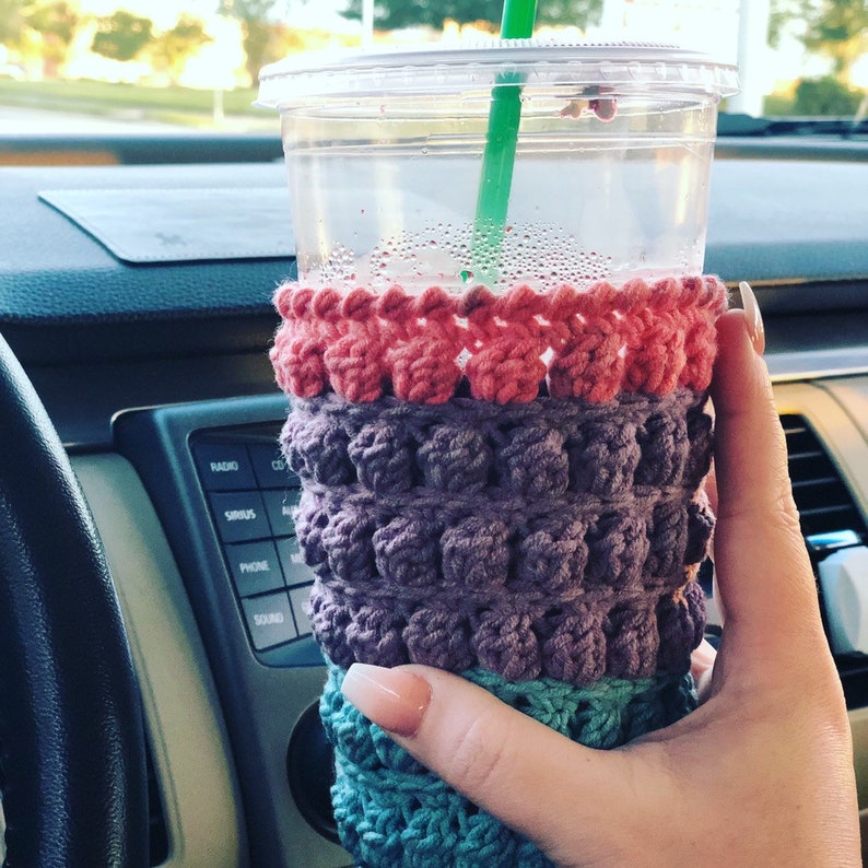 Crochet Pattern>>knot the Bobble Cup Cozy>>2 Sizes Included>>cup Cozy ...