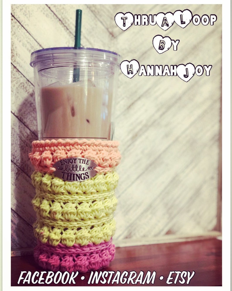 Crochet Pattern>>knot the Bobble Cup Cozy>>2 Sizes Included>>cup Cozy ...