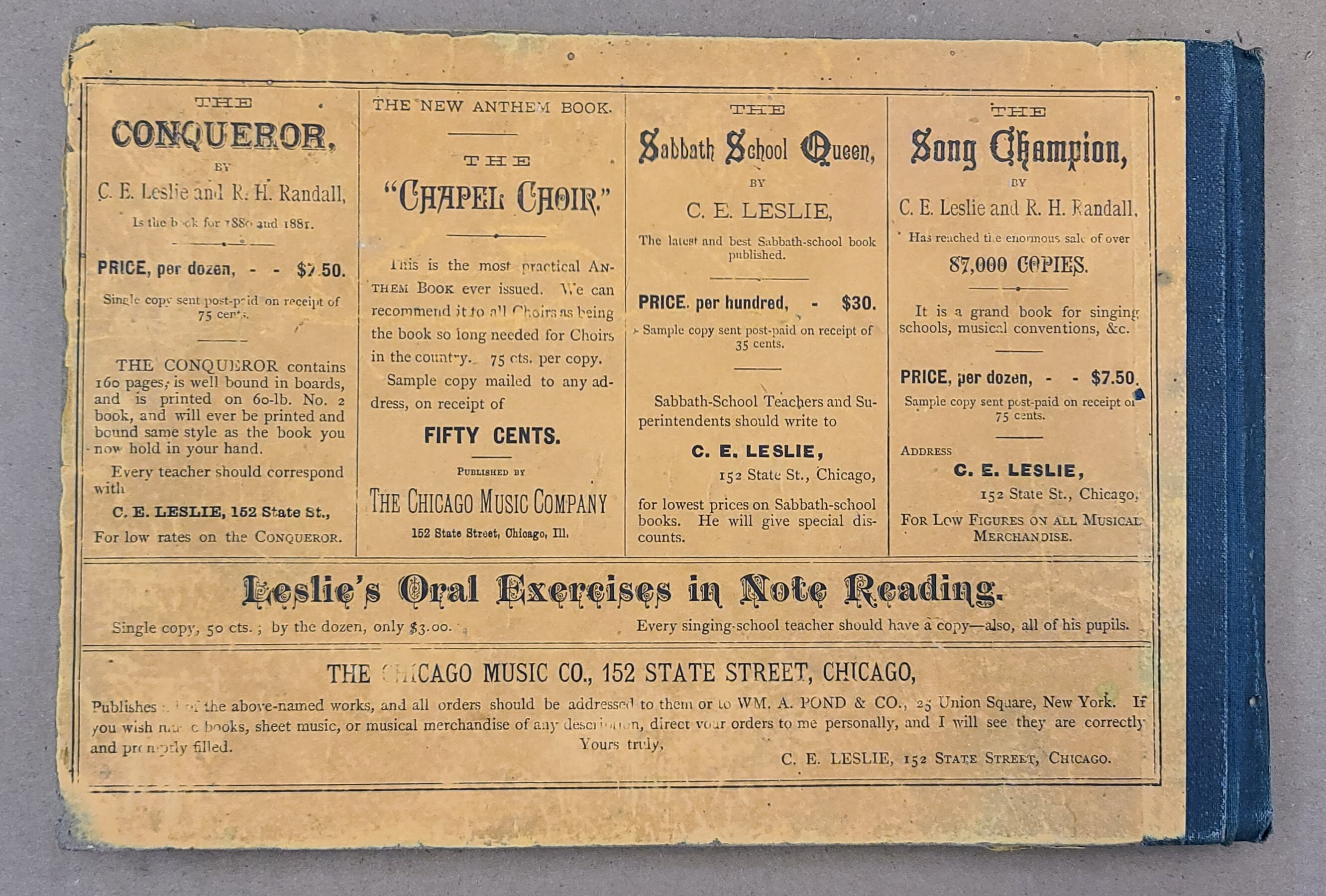 The Conqueror Music 1880 Chapel Choir Chicago Music Company Favorite ...