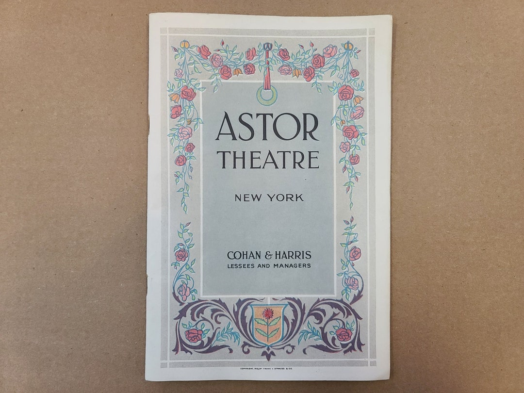 Astor Theatre New York City Cohan & Harris April 13 1914 the Beauty ...