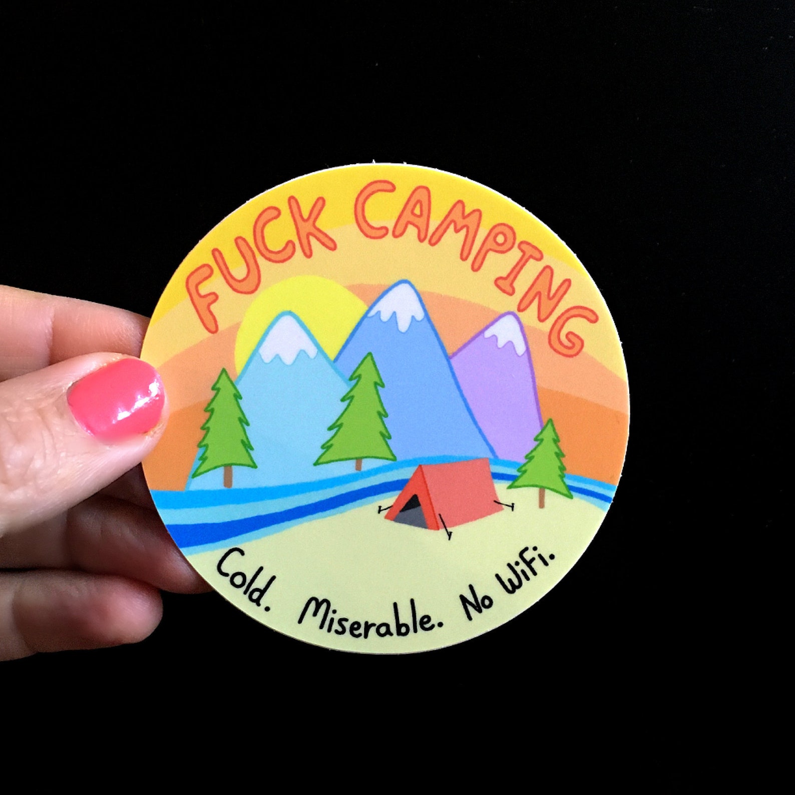 Funny Camping Sticker adventure sticker funny laptop | Etsy